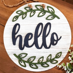 Hello Wreath Sign - Etsy