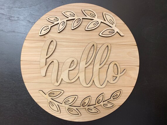 Hello Wreath Sign - Etsy