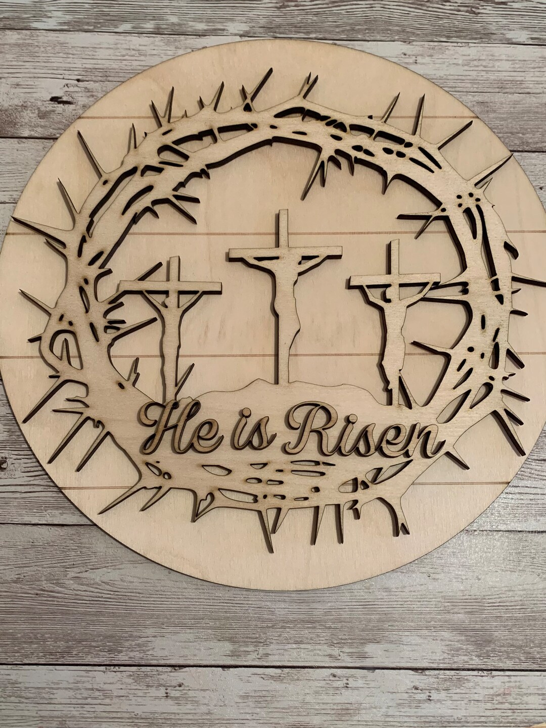 He is Risen Sign, Easter Wreath Sign, Easter Cross, Spring Wreath Sign ...