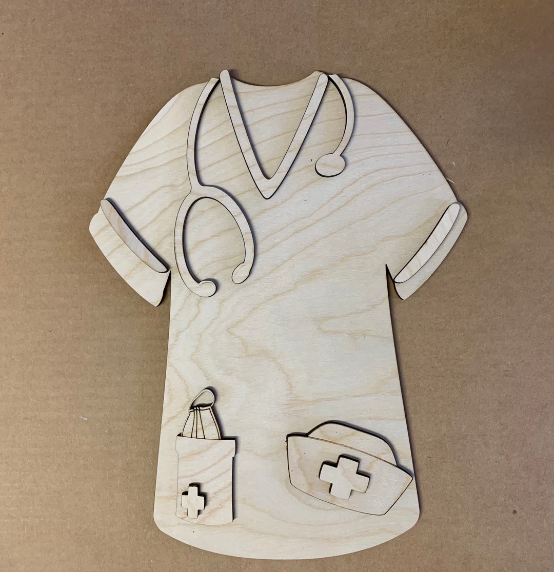 Scrub Cutout, Nurses Wood Blank, Doctor Cutout, Wood Blank, Wood Cutout ...