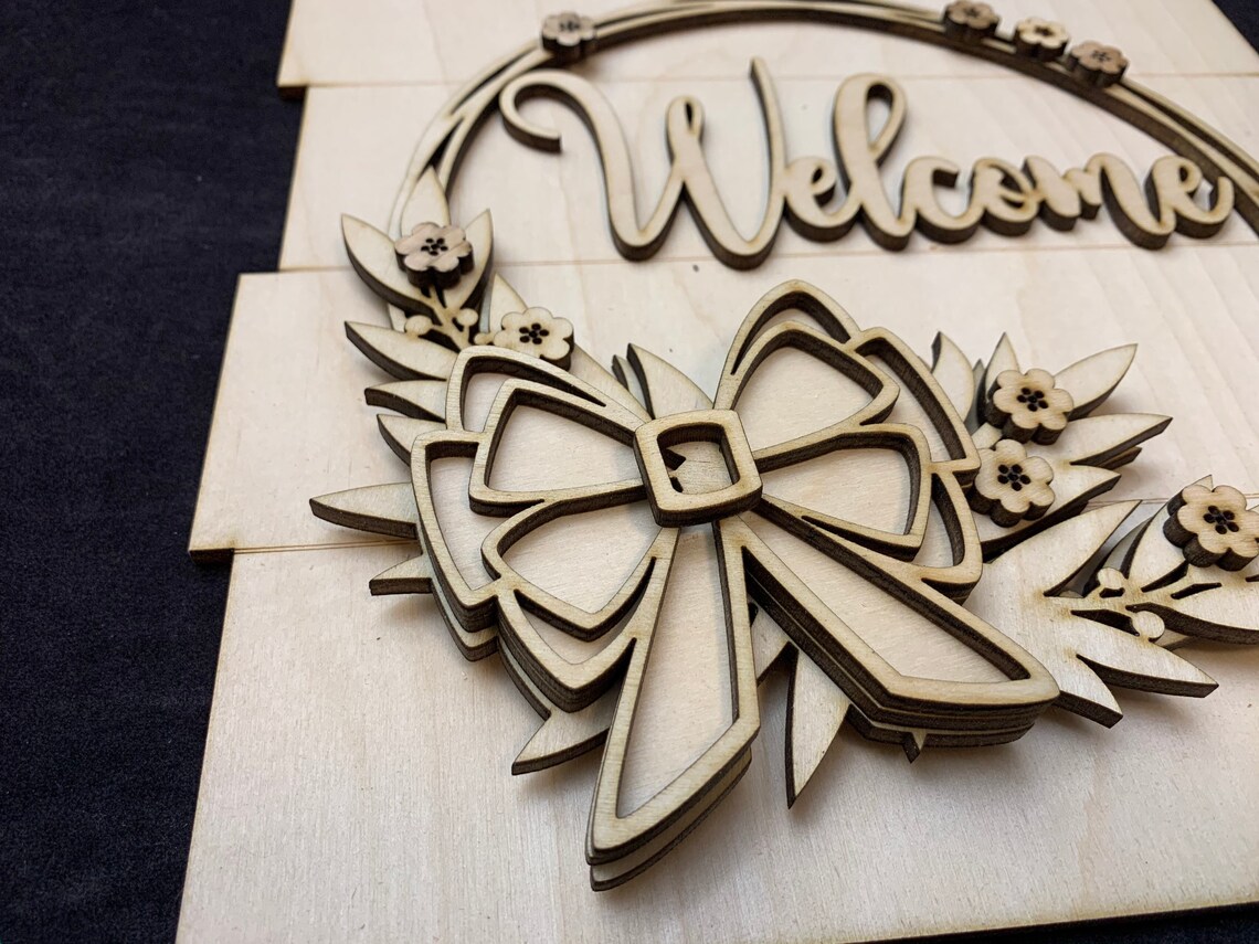 Welcome Wreath Sign - Etsy
