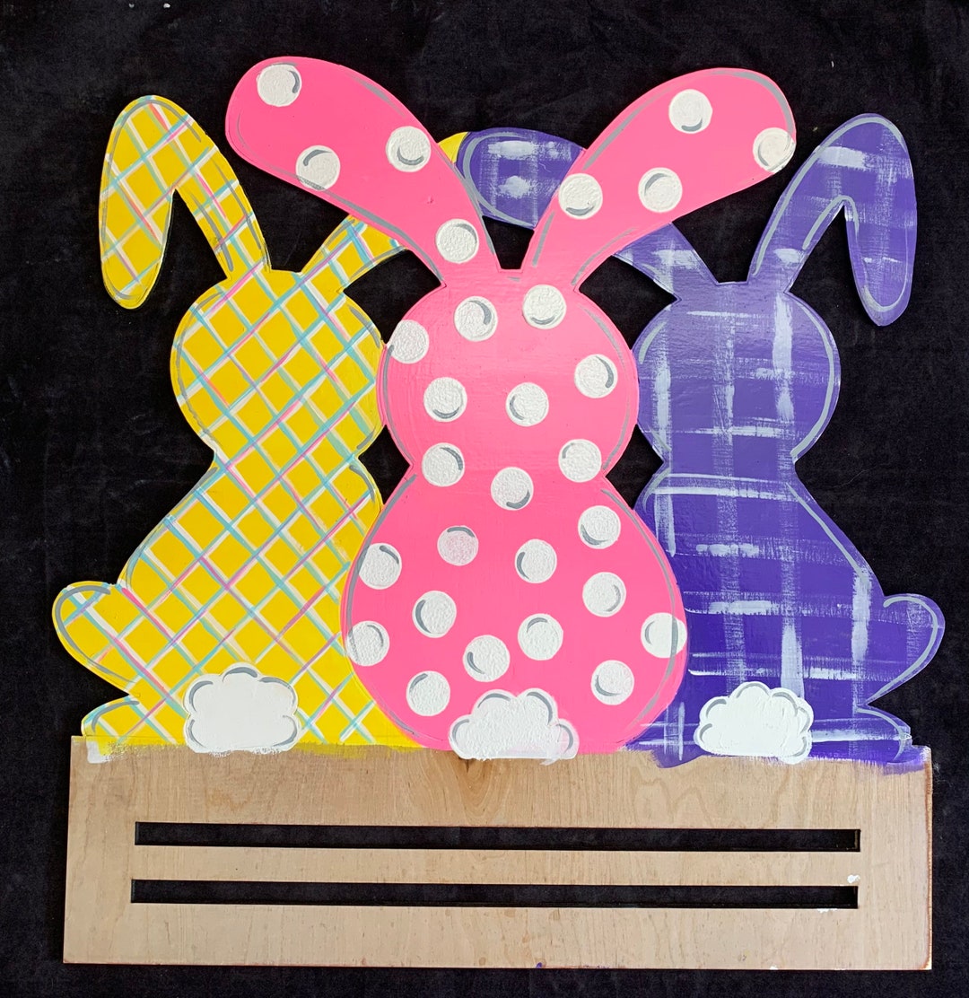 Rabbit Rail, Bunnies Rail, Easter Door Hanger, Spring Door Hanger ...