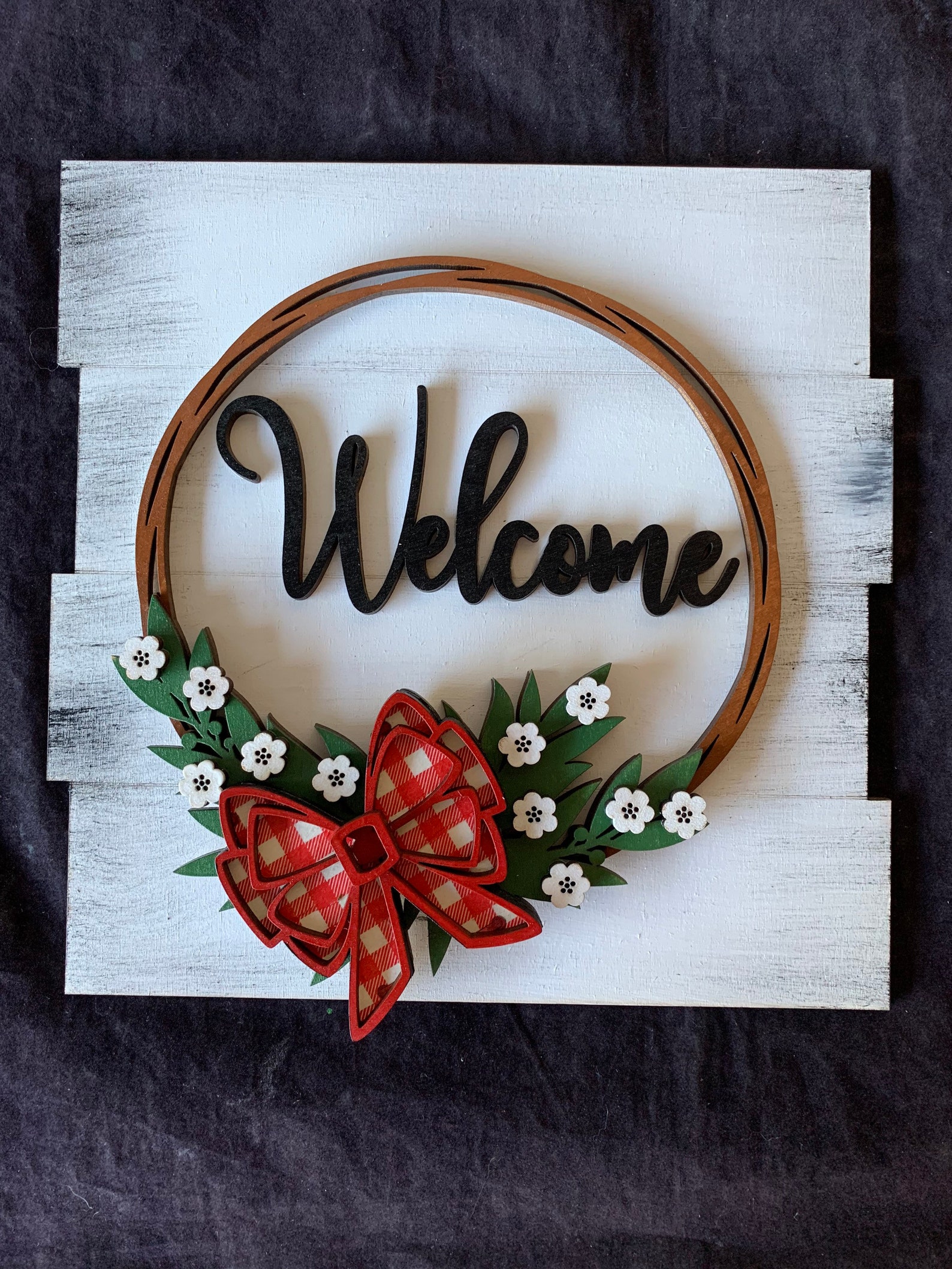 Welcome Wreath Sign - Etsy