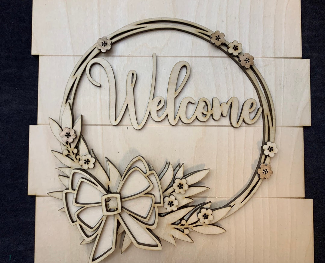 Welcome Wreath Sign - Etsy