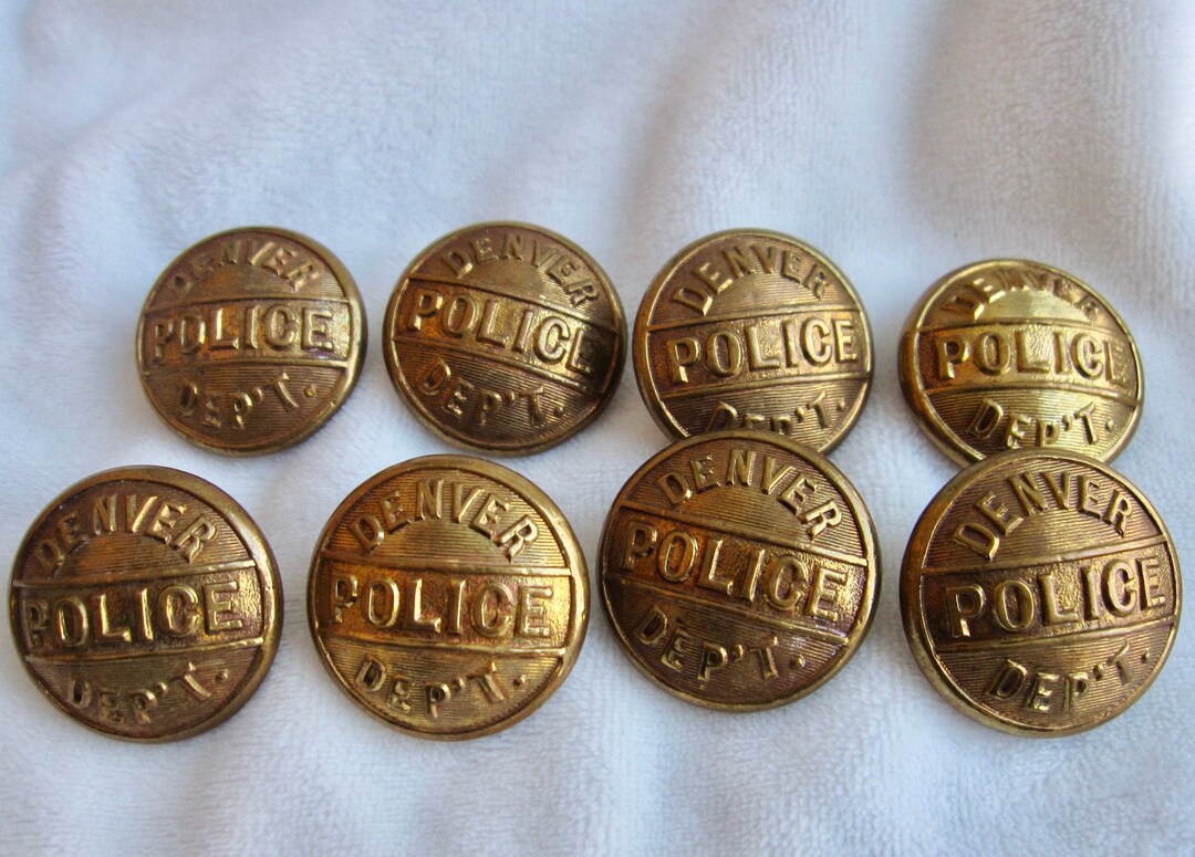 Antique Denver Police Brass Buttons Lot of 8 Gaunt & Sons New York - Etsy