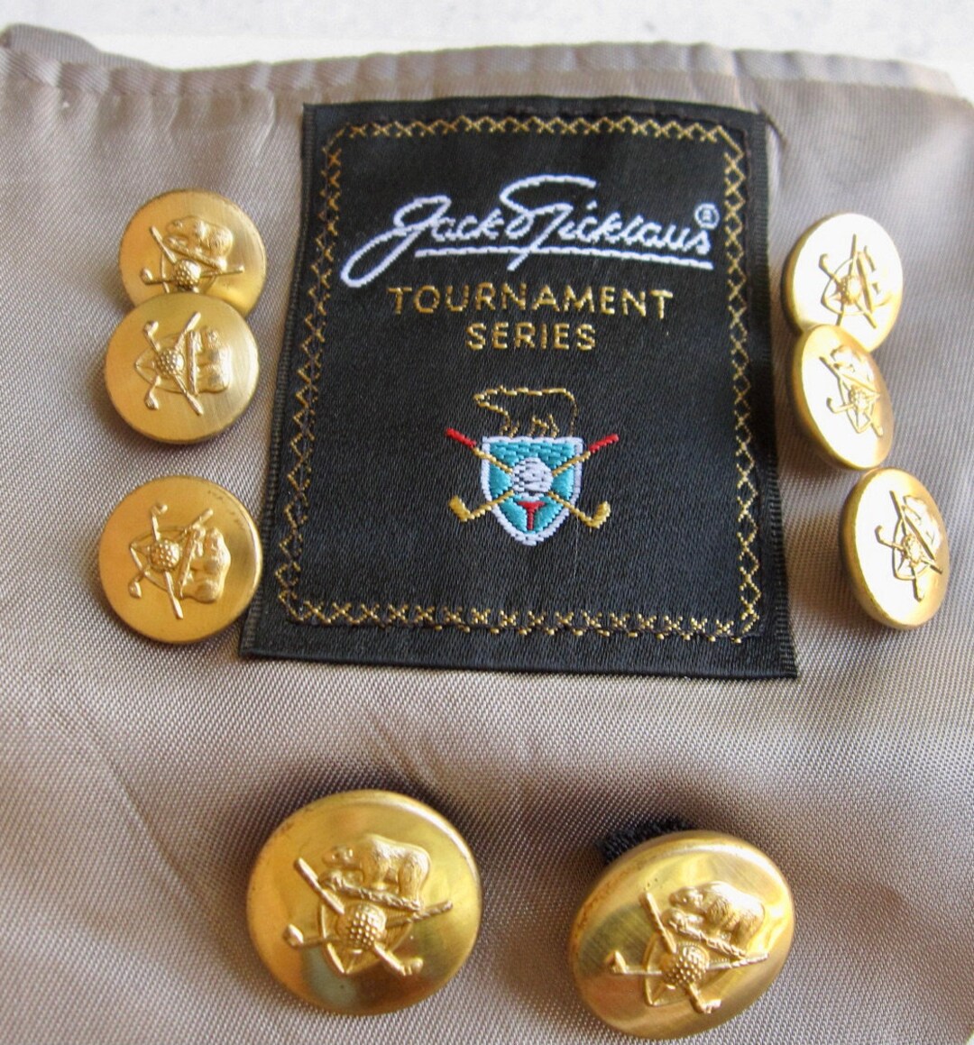 Jack Nicklaus Tournament Blazer Replacement 8 Waterbury Buttons Golden ...