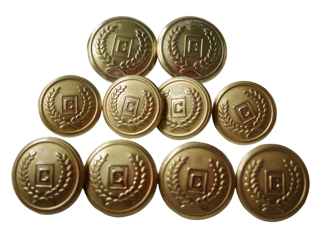 Ralph Lauren Chaps Gold Metal Replacement 10 Buttons • Letter "c ...