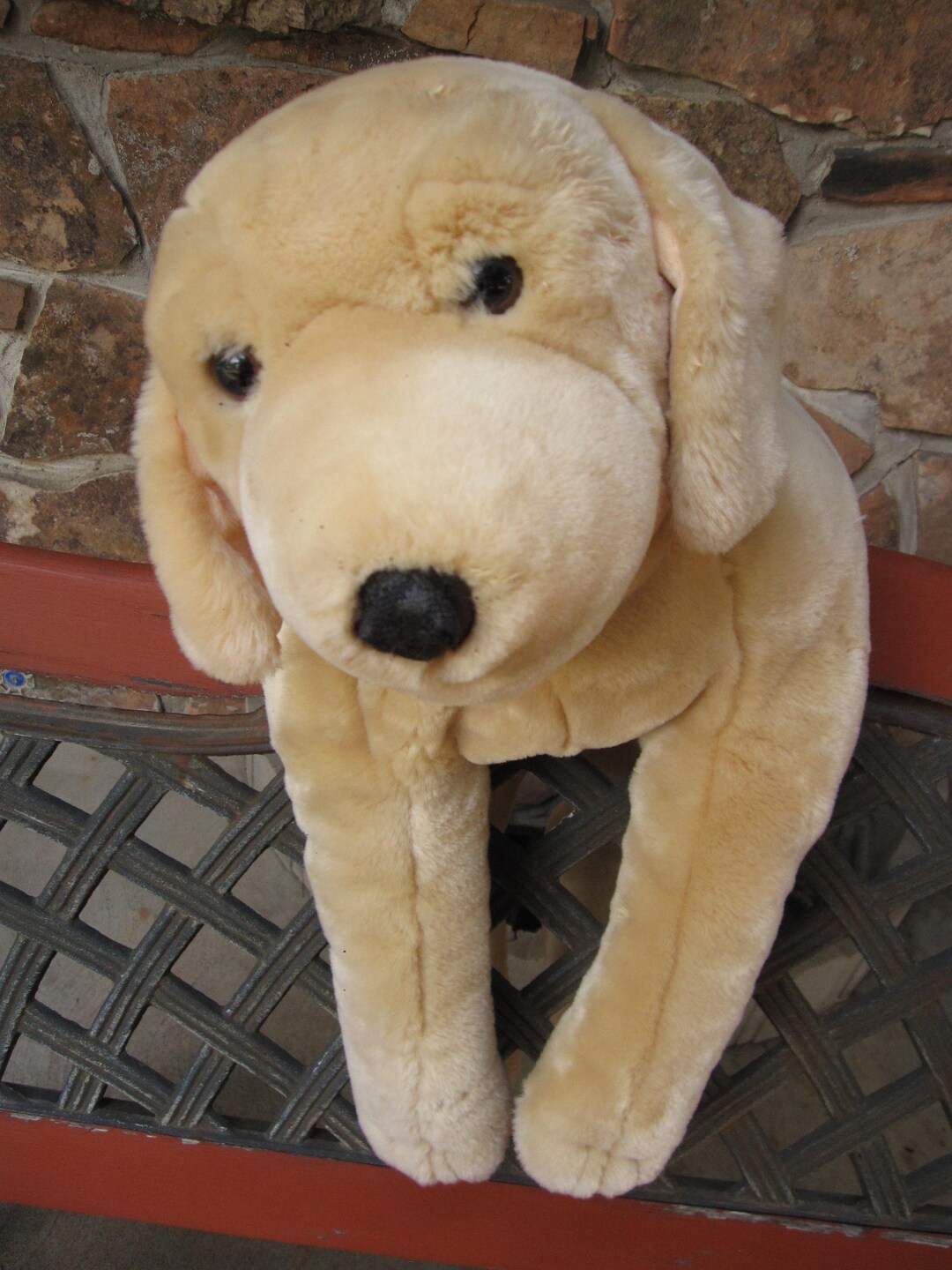 Vintage Y2K Jumbo Yellow Labrador Plush Dog Animal Alley Stuffed Pup 32 ...