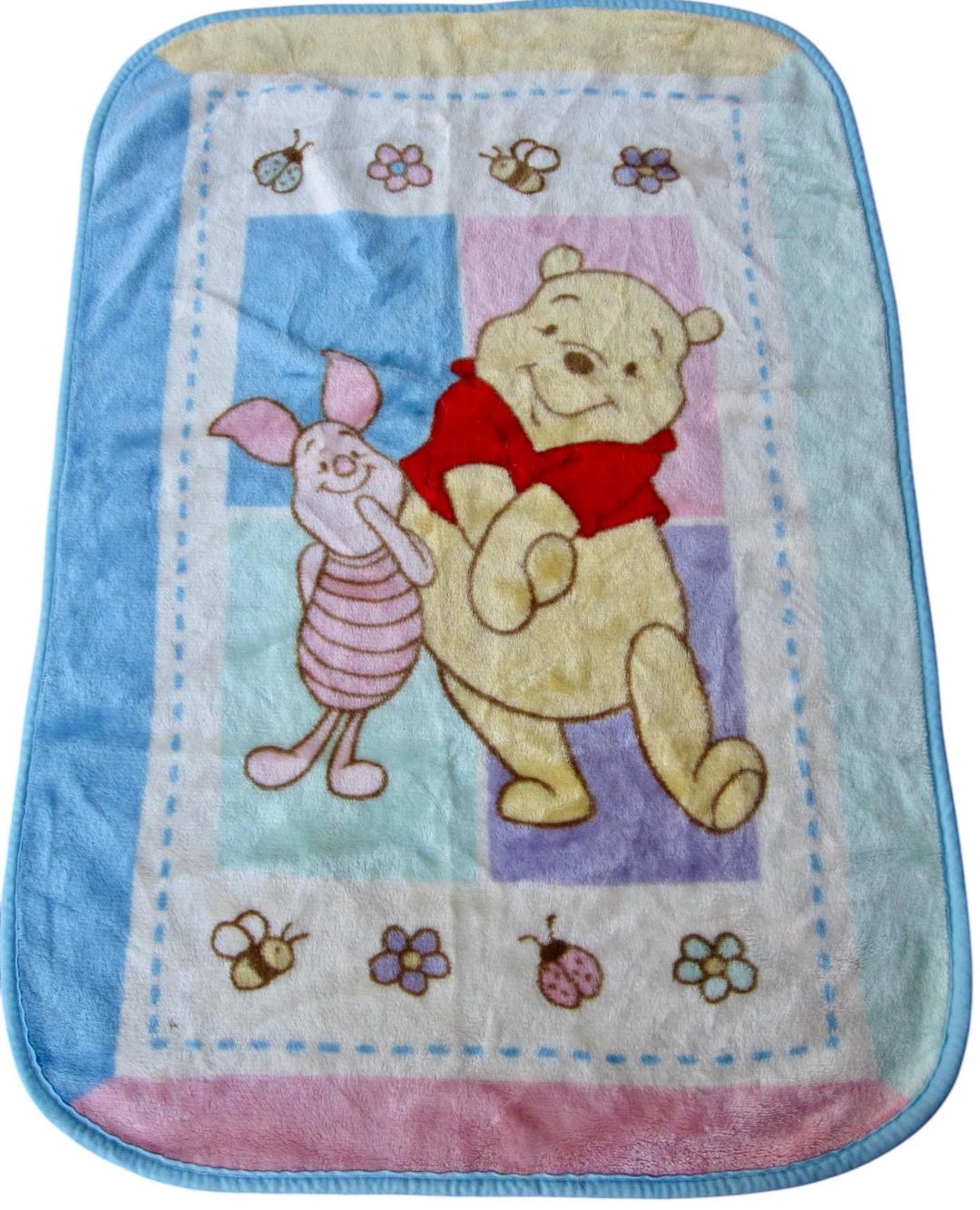 Vintage 80s Winnie the Pooh Disney Baby Crib Blanket Plush Piglet Color ...