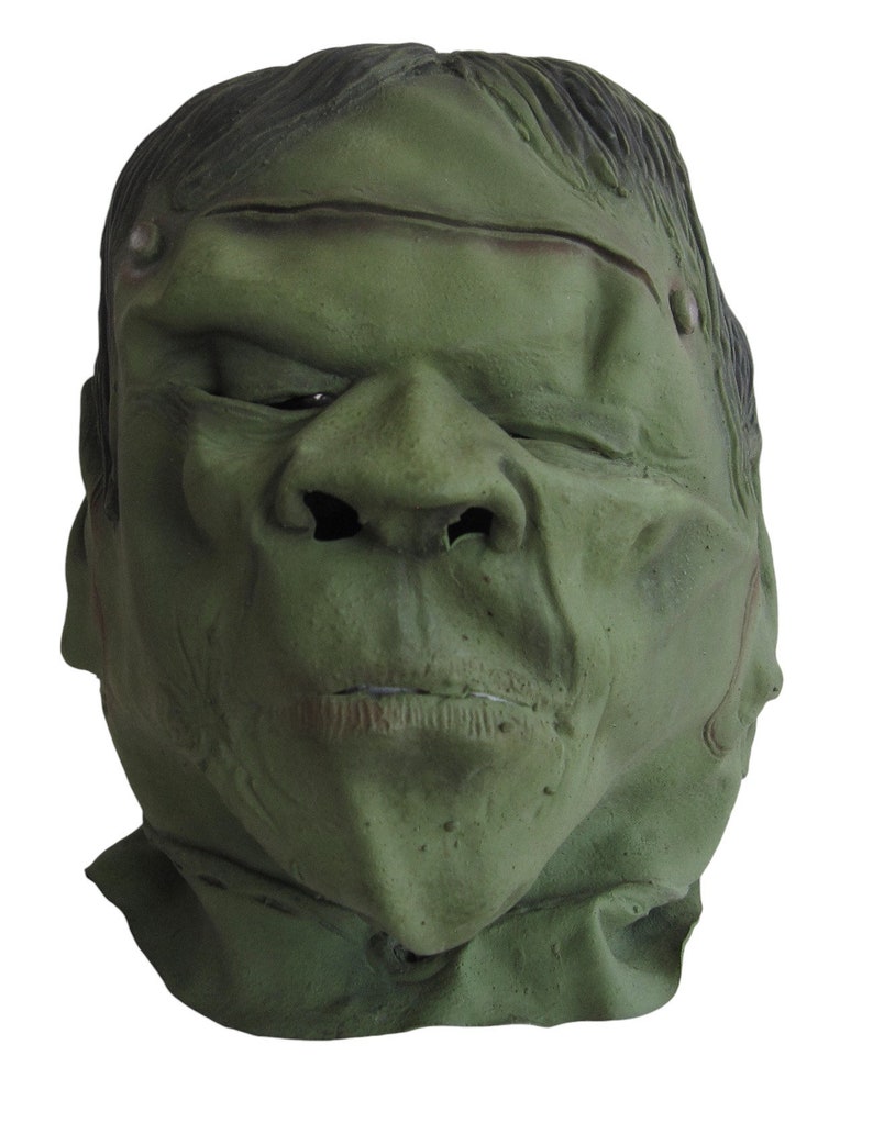 Vintage 1977 Don Post Studio FRANKENSTEIN Green Rubber Pull-over Mask ...