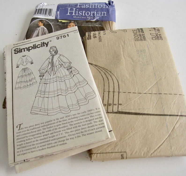 Simplicity Pattern 9761 Civil War Era Full Dress Cosplay Reenactment ...