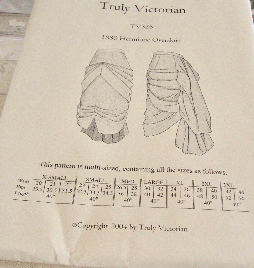 Truly Victorian 1880 Hermione Overskirt Pattern TV326 • Vintage Antique ...