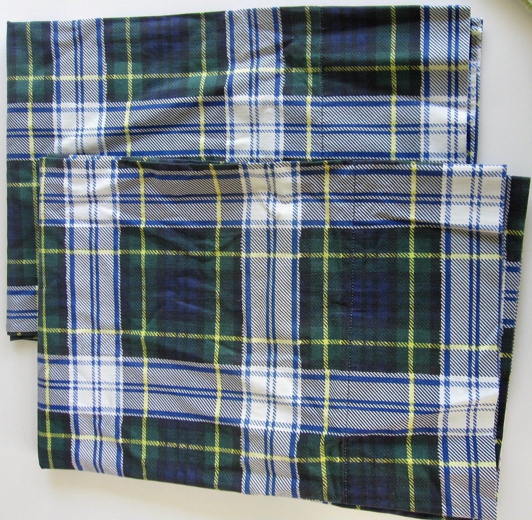 Ralph Lauren Gordon Tartan Dress Plaid 2 Standard Pillowcases Green ...