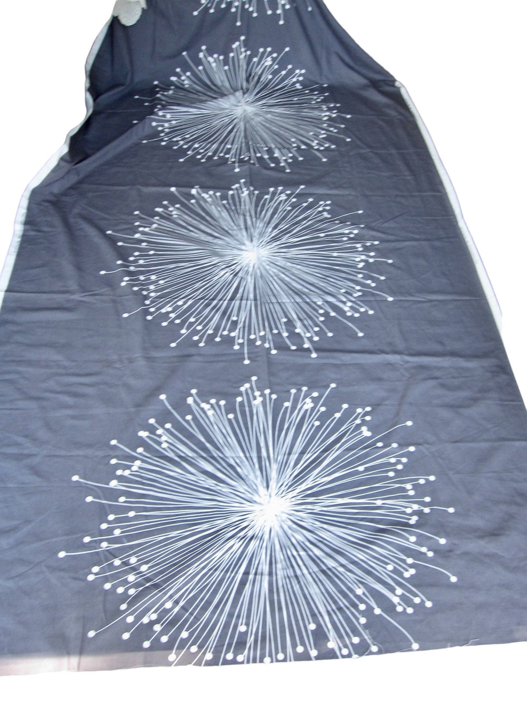 IKEA Kajsanstina Gray Sunburst Dandelion Atomic Print Cotton Fabric 4 ...