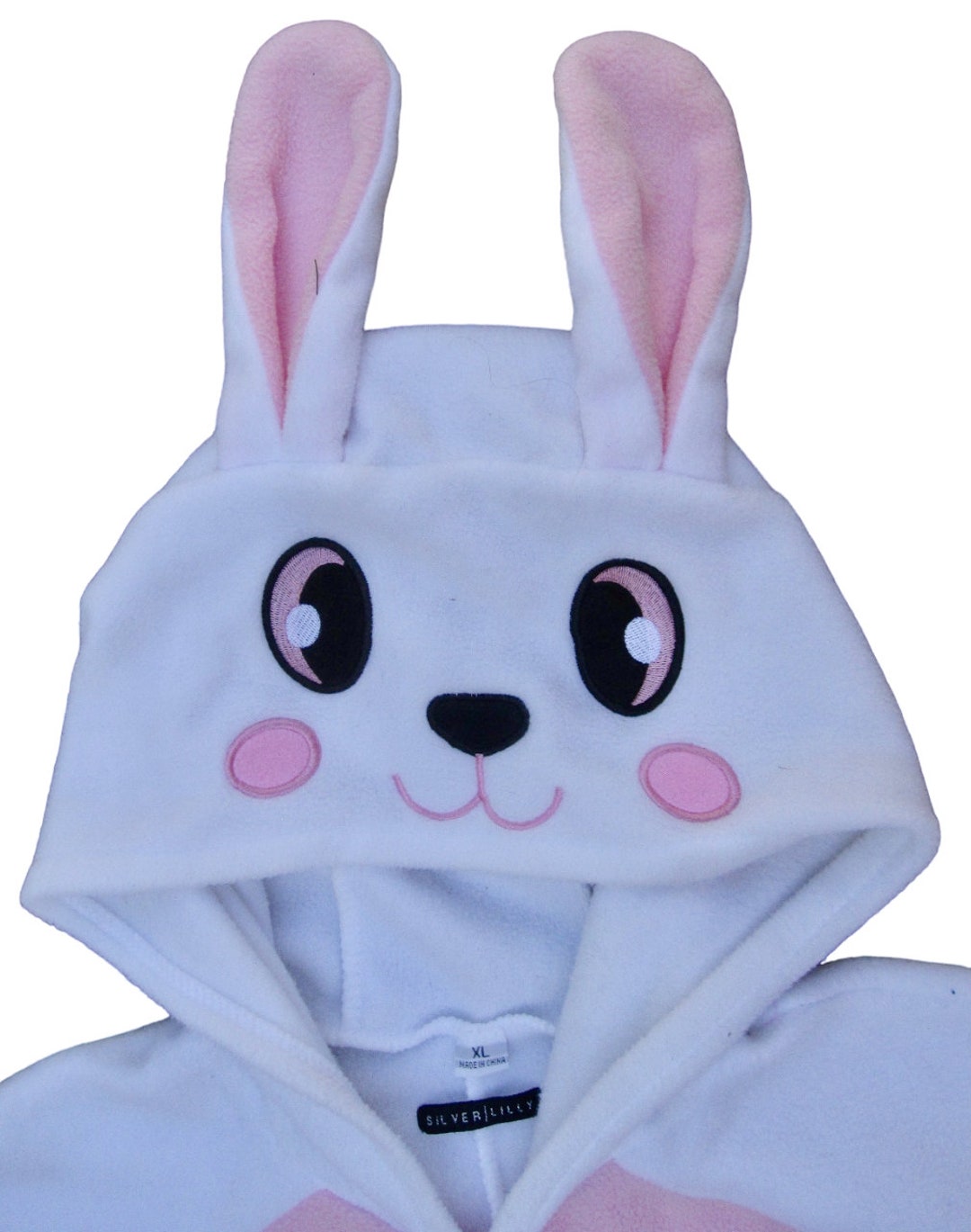 Bunny Rabbit Adult Costume Pink & White 1-piece Cosplay Size XL ...