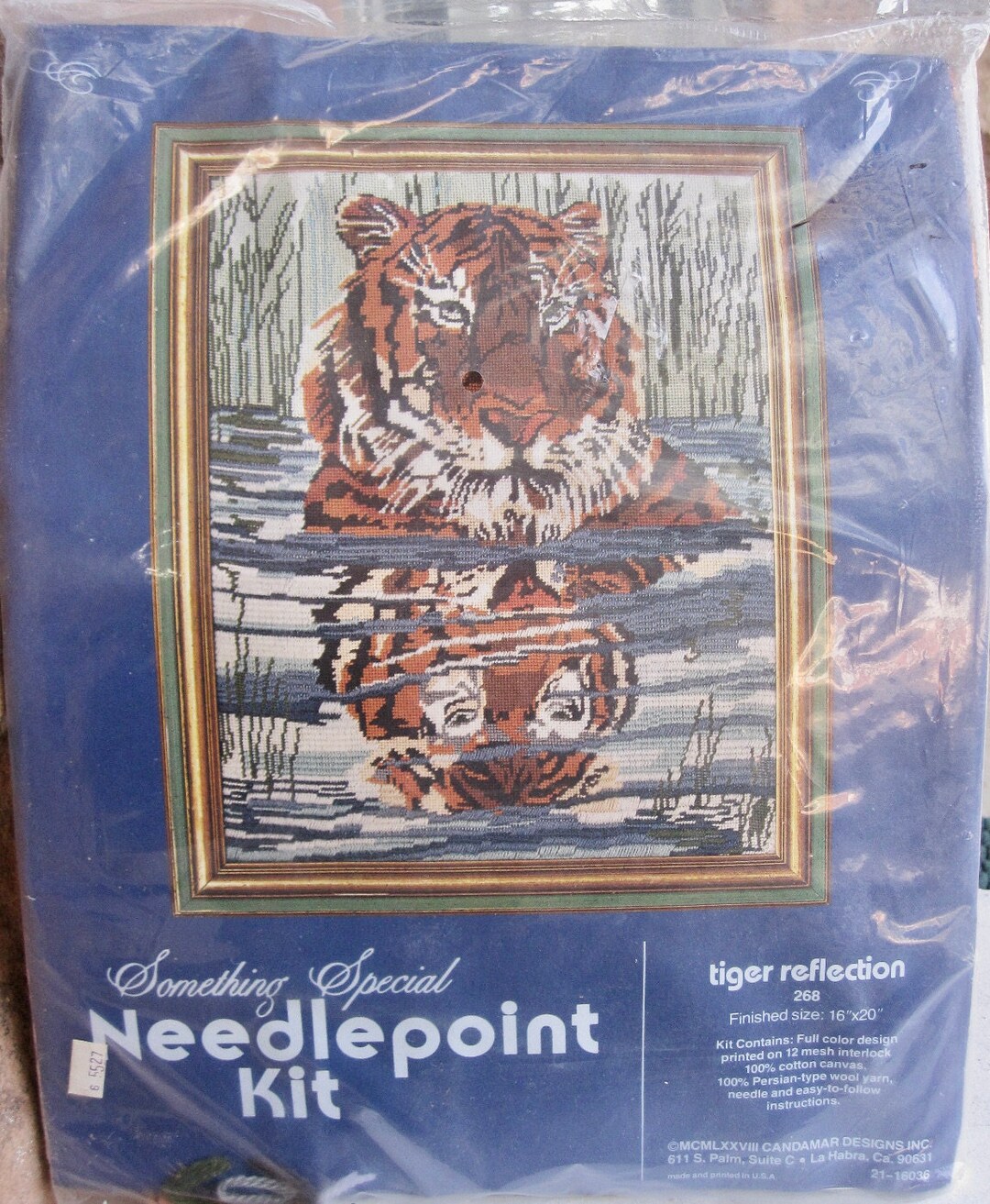 Vintage 1978 Something Special Needlepoint Kit Tiger Reflection 268 ...