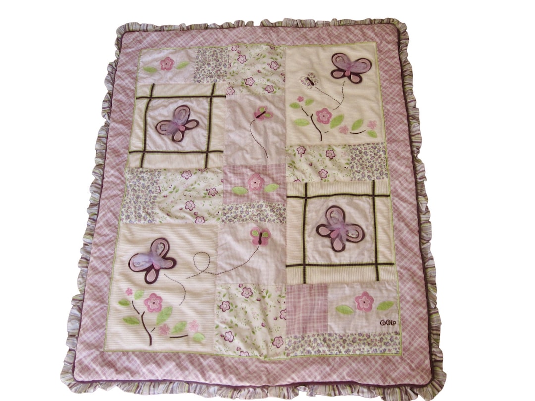 Vintage Cocalo Sugar Plum Baby Comforter Quilt Purple Pink Butterfly ...