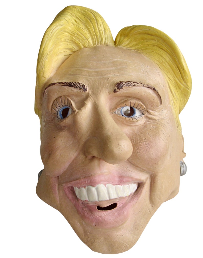 Hillary Clinton Latex Mask Full Head Halloween Mardi Gras Carnival US ...