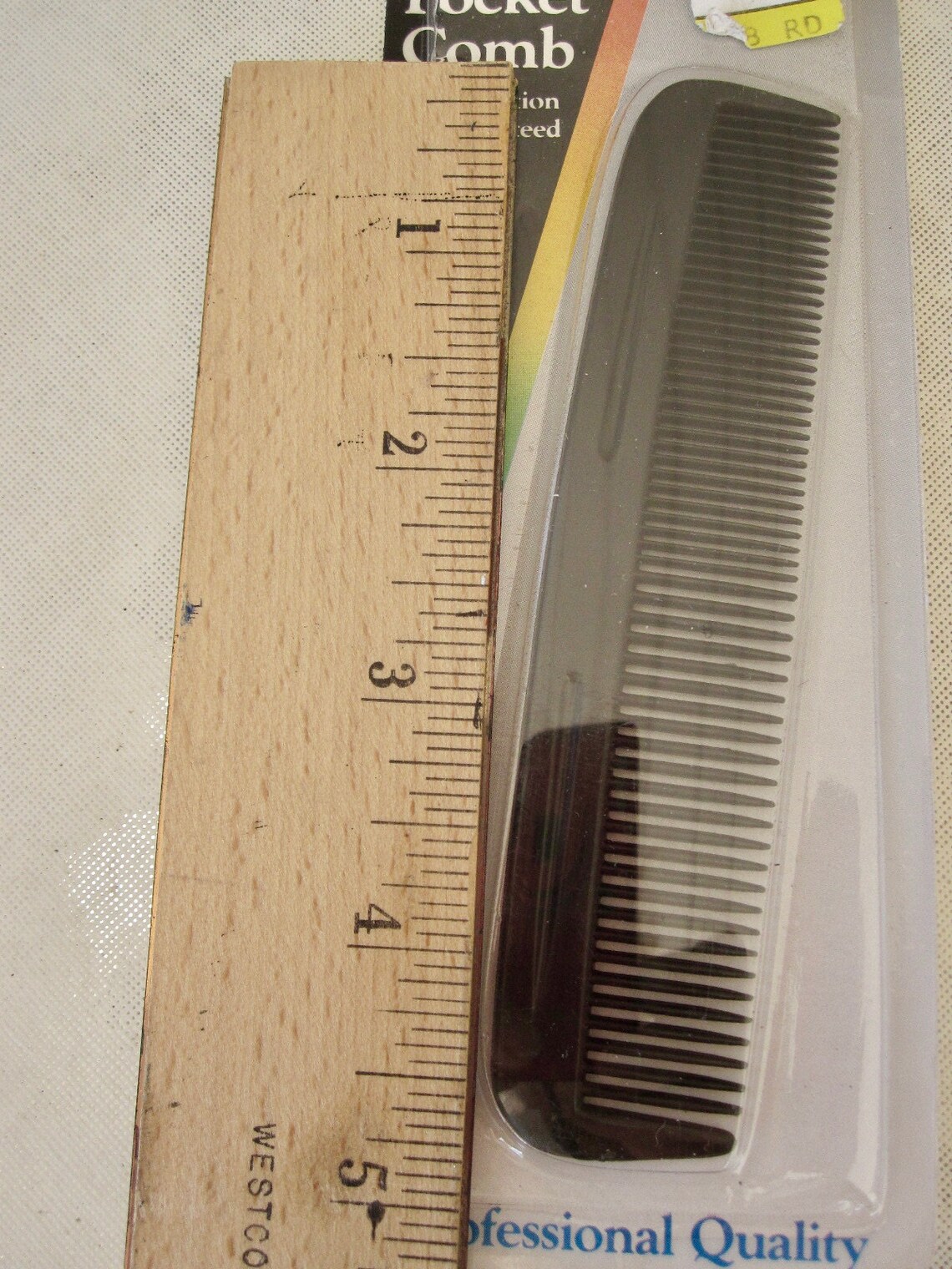 VTG Silver Lynx Unbreakable Fine Pocket Comb Black Plastic Factory ...