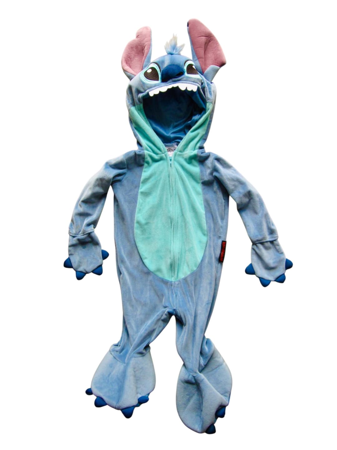 Disney Stitch Blue Costume One Piece Hoodie Footie Baby Size 6-12 Mos ...