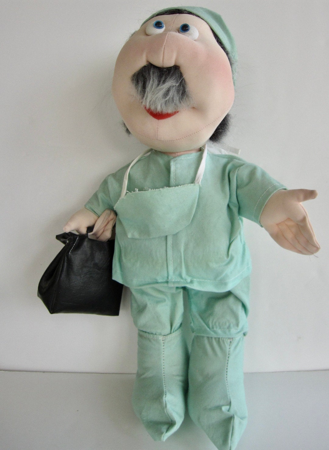Vintage 1985 Sher Stuff Doctor Surgeon MD Posable Cloth Doll Plush ...