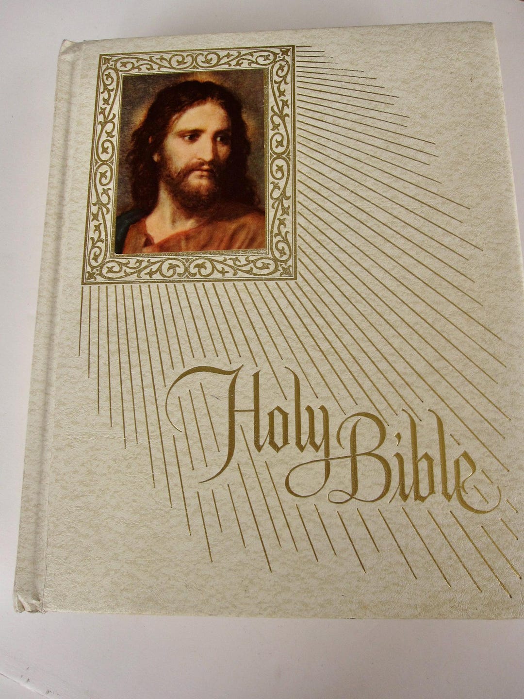 Vintage 1970 Holy Bible Fireside Family Red Letter Edition KJV ...