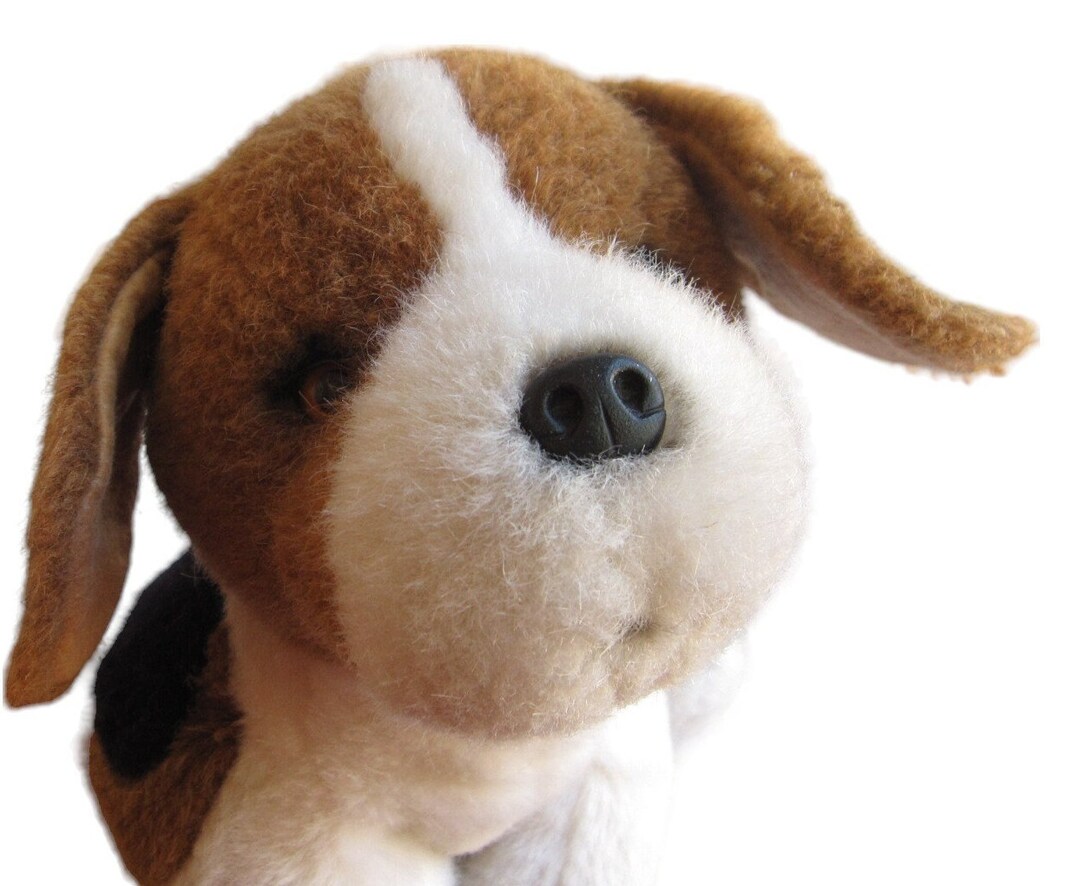 Vintage 1986 Applause Beagle Plush Puppy Dog Black Tan Floppy Pup Lays ...