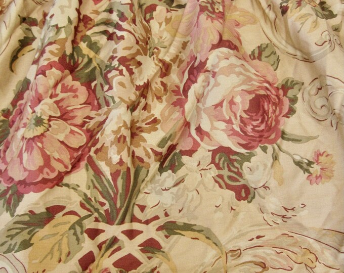 Vintage Ralph Lauren Guinevere Queen Bedskirt Pink Tan Floral Dust ...