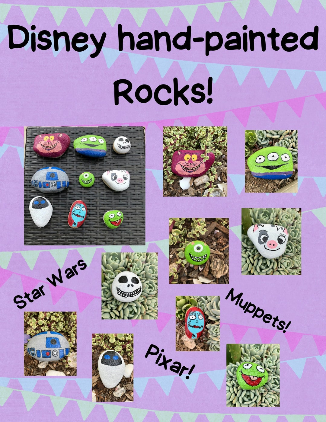 Disney Star Wars Pixar Muppets Hand-painted Rocks - Etsy