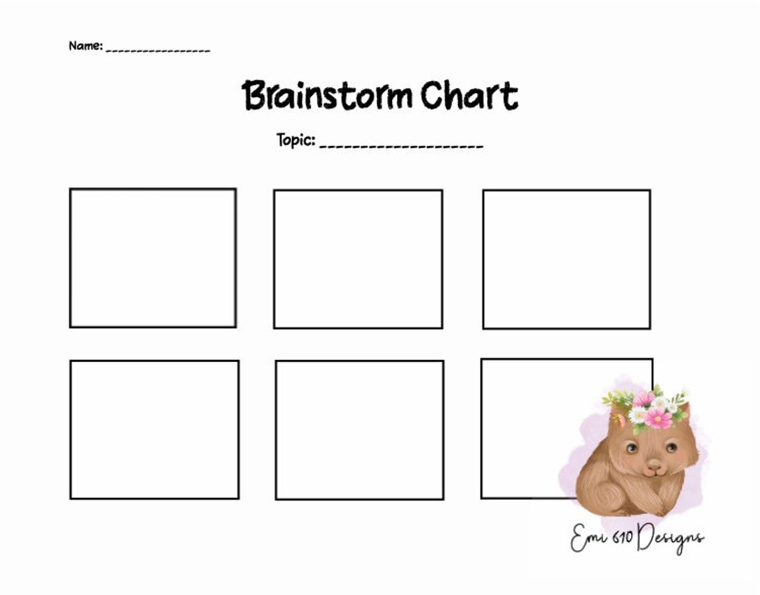 Brainstorm Chart Worksheet Blank Template - Etsy
