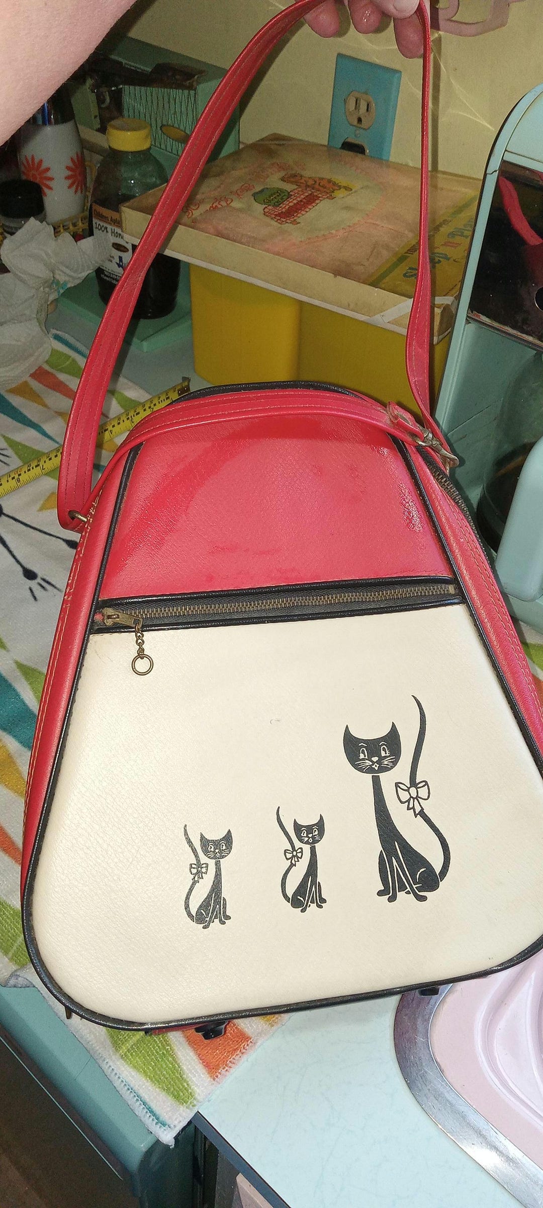 Vintage Mid Century Atomic Cat Purse/bag. 1960s Made in Japan. Sold by ...