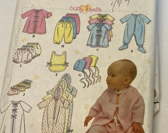 Baby LAYETTE NEWBORN Clothes Sewing PATTERN Simplicity 9380 Uncut ...