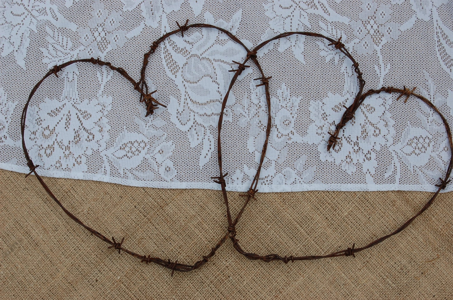Entwined Barbed Wire Hearts Wedding Hearts Rustic Home - Etsy