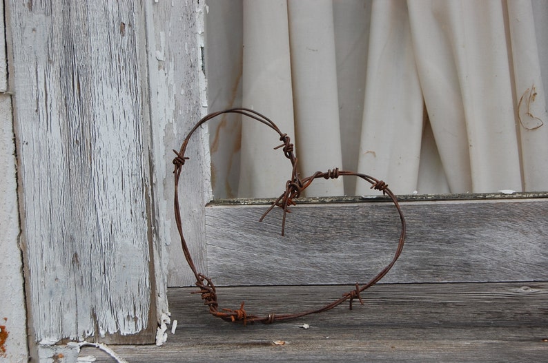 Barbed Wire Heart Wedding Heart Rustic Home Decor Heart - Etsy