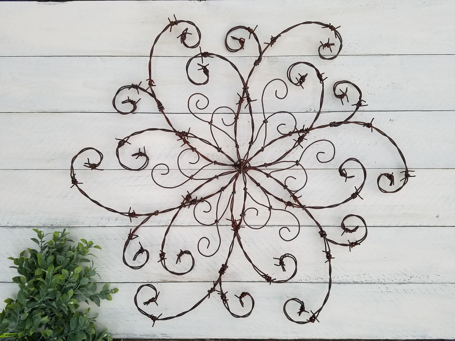 Barbed Wire Swirl; Wrought Iron Swirl; Barbed Wire Wall Decor; Rustic ...