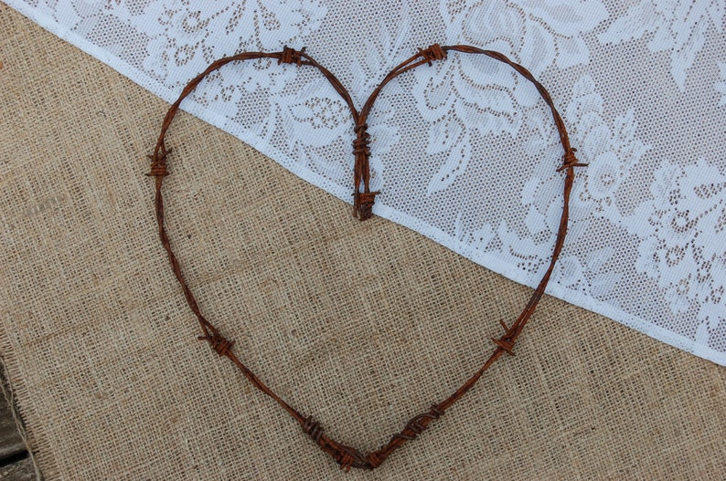 Barbed Wire Heart Wedding Heart Rustic Home Decor Heart - Etsy
