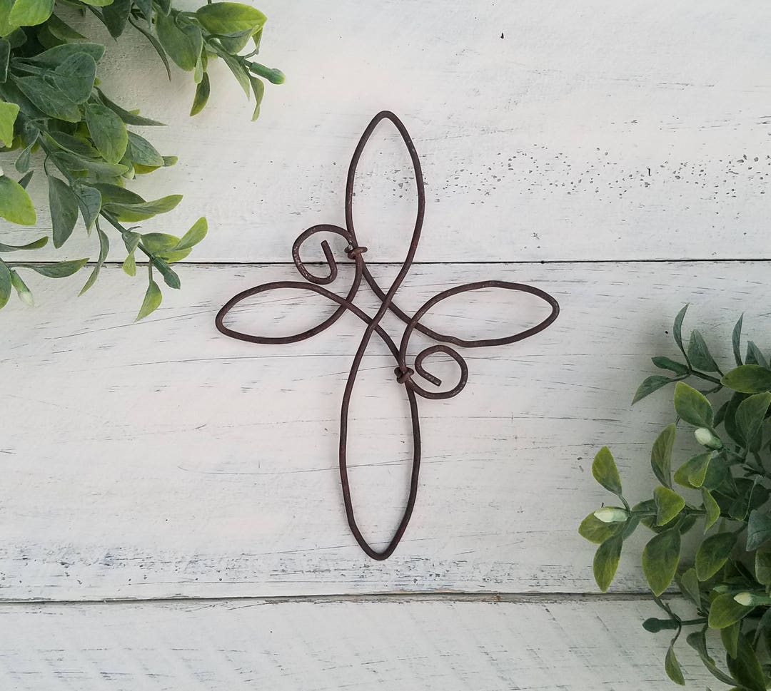 Rustic Cross Barbed Wire Cross Rustic Wall Decor Farmhouse Primitive ...