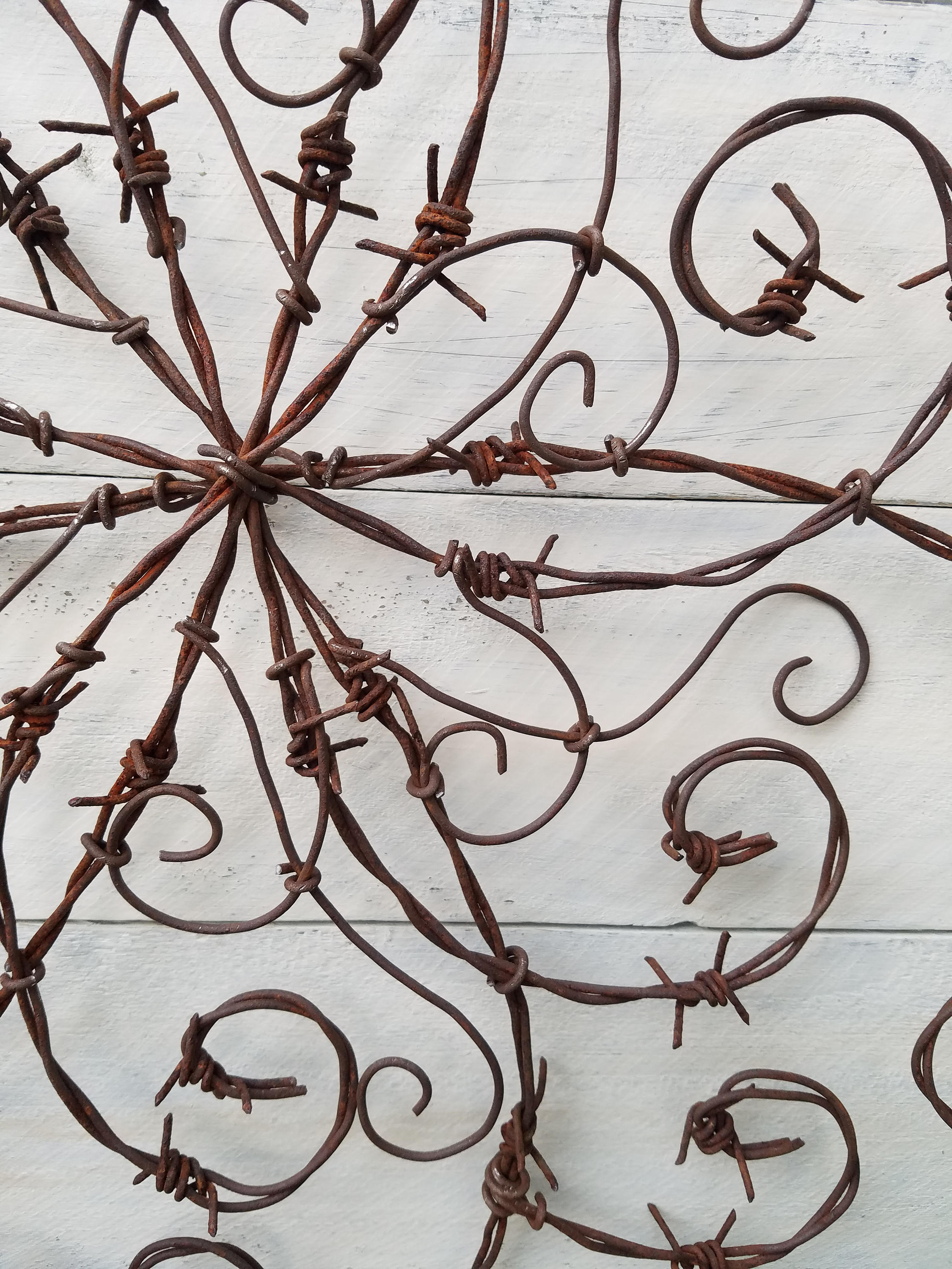 Barbed Wire Swirl; Wrought Iron Swirl; Barbed Wire Wall Decor; Rustic ...