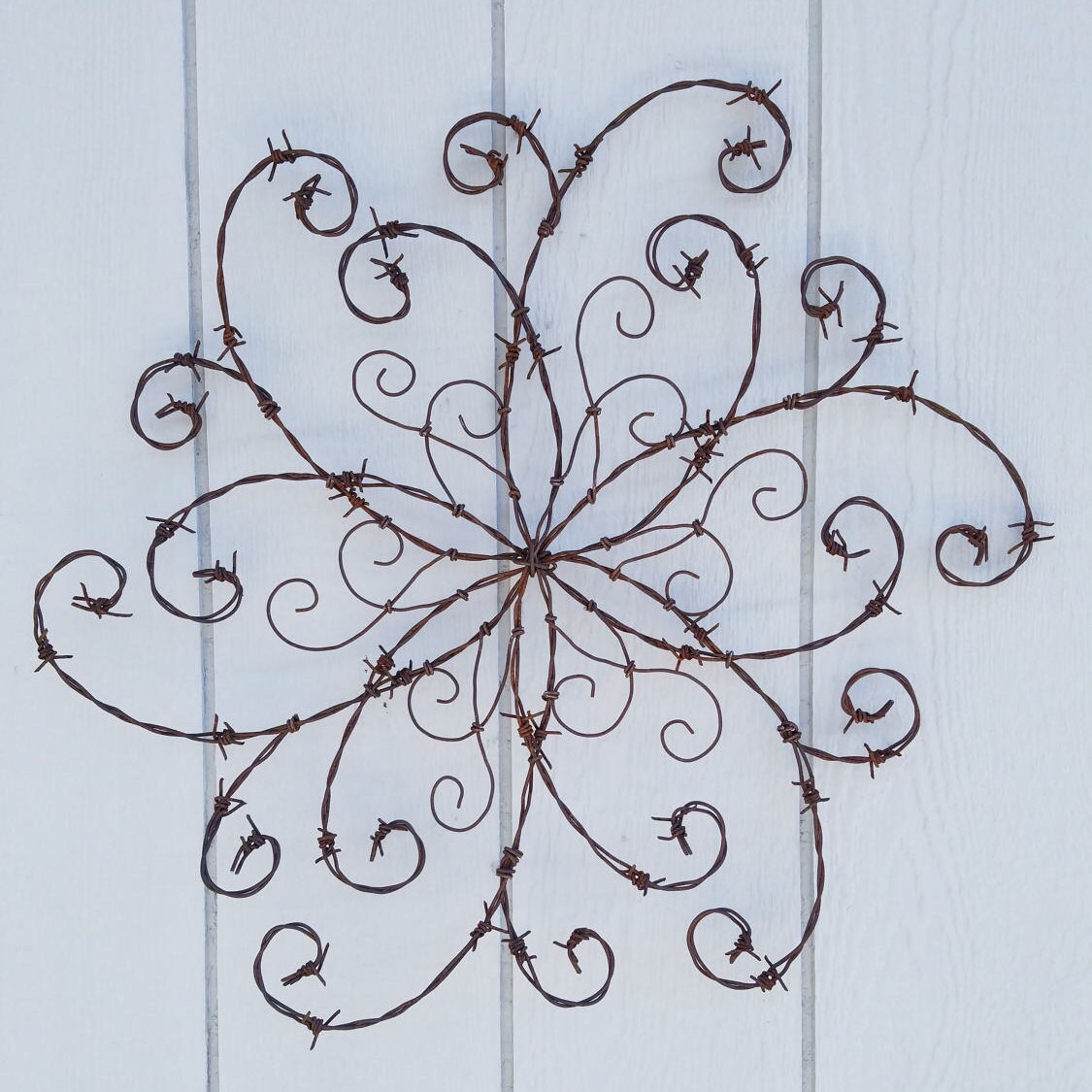 Barbed Wire Swirl; Wrought Iron Swirl; Barbed Wire Wall Decor; Rustic ...