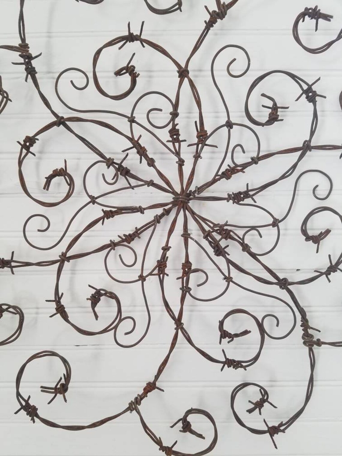 Barbed Wire Swirl; Wrought Iron Swirl; Barbed Wire Wall Decor; Rustic ...