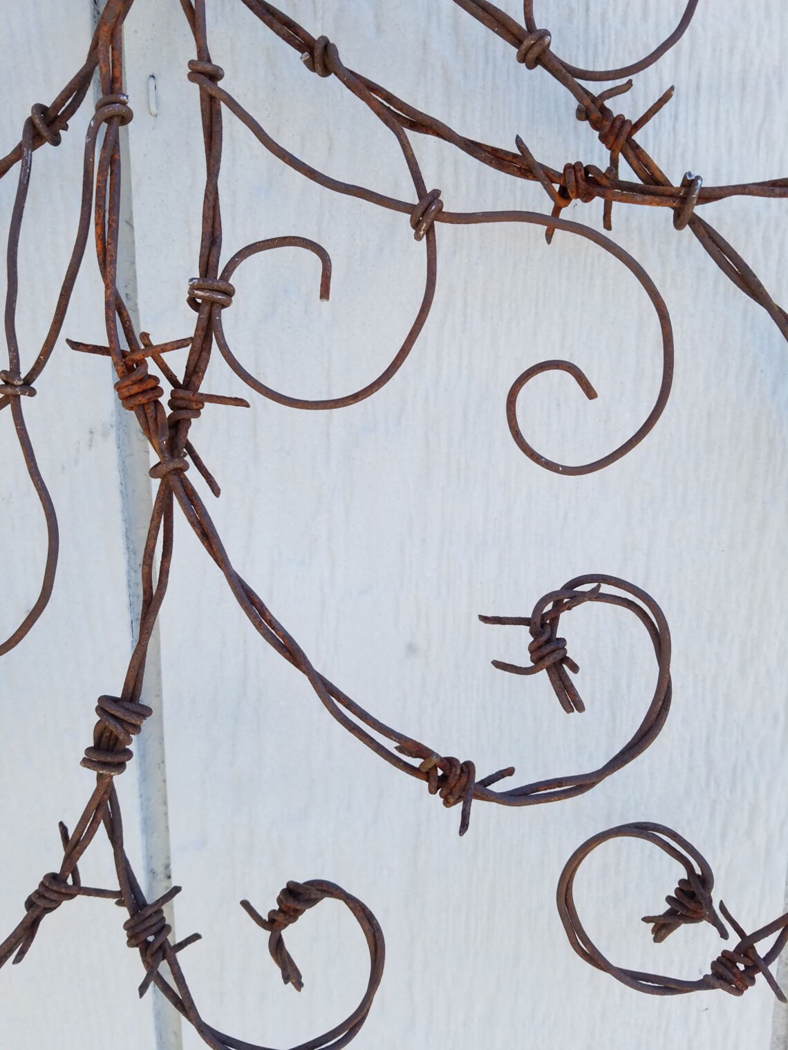 Barbed Wire Swirl; Wrought Iron Swirl; Barbed Wire Wall Decor; Rustic ...