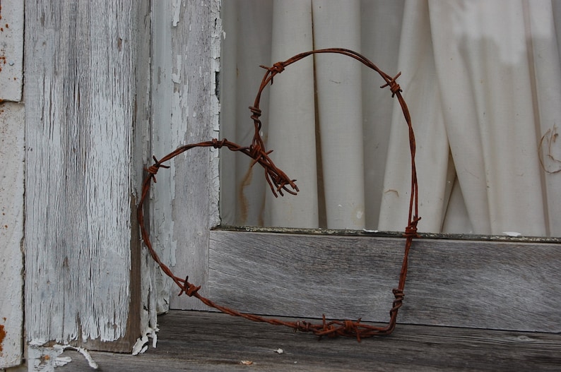 Barbed Wire Heart Wedding Heart Rustic Home Decor Heart - Etsy