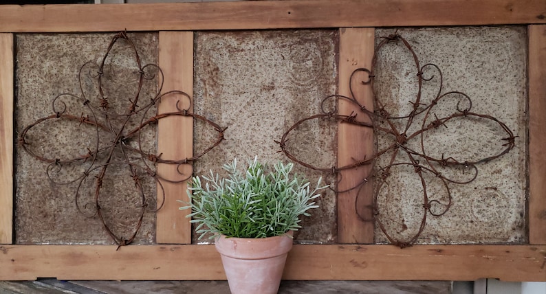 Barbed Wire Wall Decor; Rustic Decor; Front Door; Wall Hanging ...