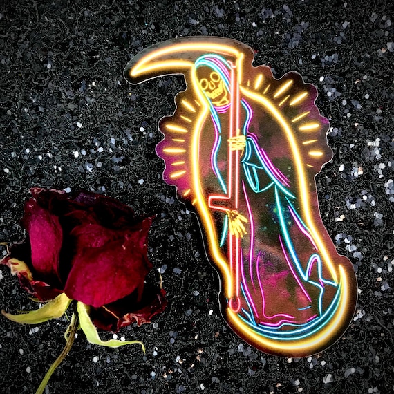 Santa Muerte Protection Sticker - Etsy