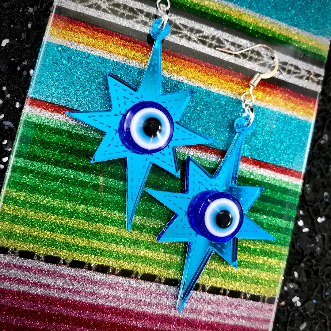 Evil Eye Star Earrings - Etsy