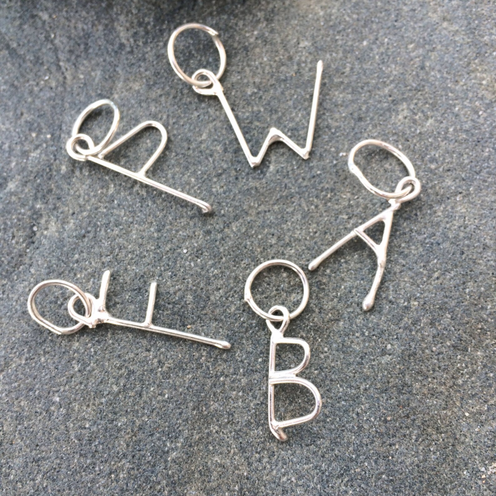 Solid Silver Alphabet Initials / Charms - Etsy UK
