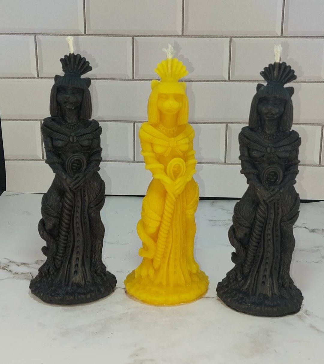 Bastet Candle: Egyptian Goddess Beeswax Candle - Etsy