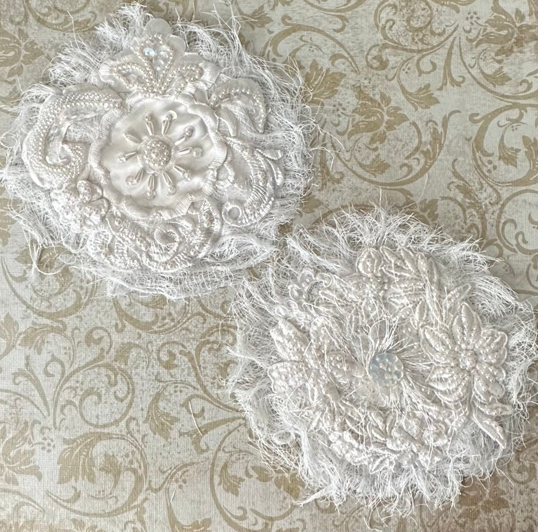 White Wedding Lace Collage Clusters Loaded With Faux Pearl - Etsy