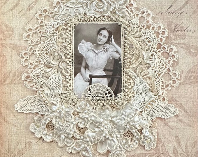 Edwardian Lace Collage Cluster, Hand Sewn With Vintage Lace and Loads ...