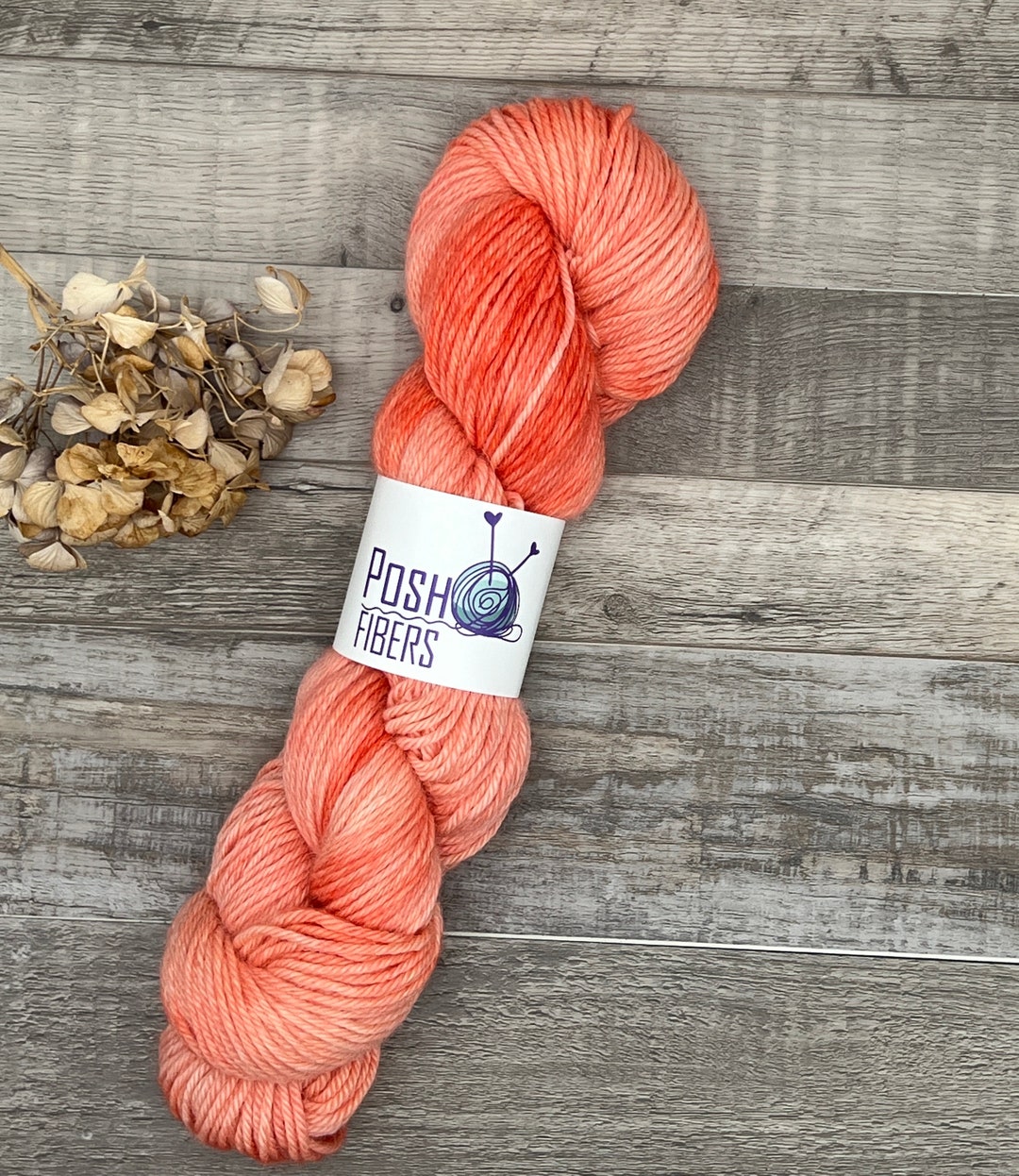 Posh. 100% Alpaca Wool Yarn. Coral. 246 Yards. Hand Dyed Alpaca Yarn ...